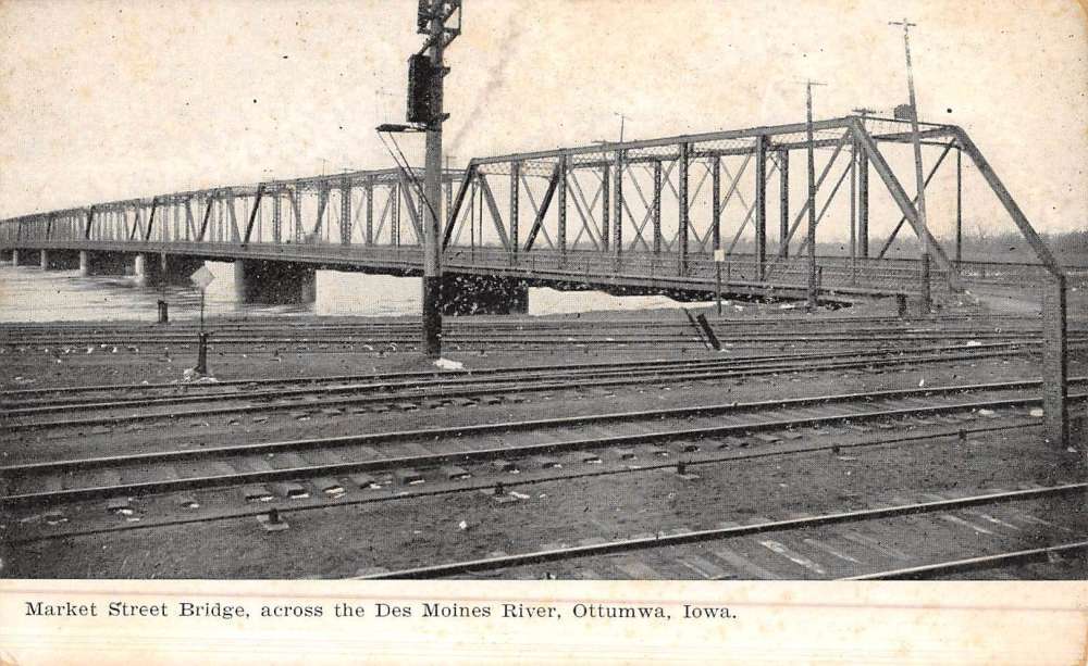 Ottumwa Iowa Market Street Bridge Antique Postcard K49404 | eBay