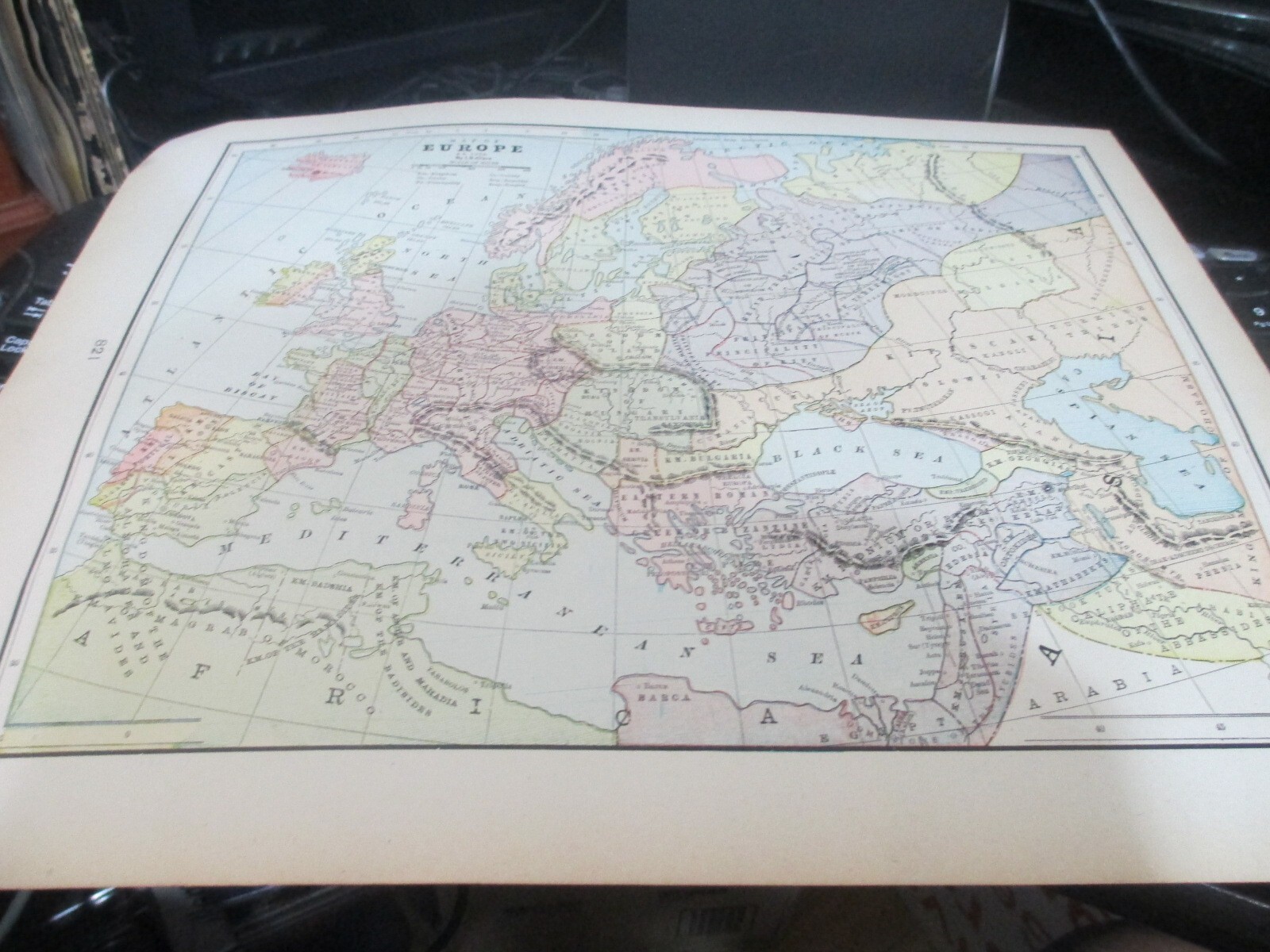 1905 MAP CRAMS MODERN WORLD ATLAS, EUROPE CIRCA AD 1200 | eBay