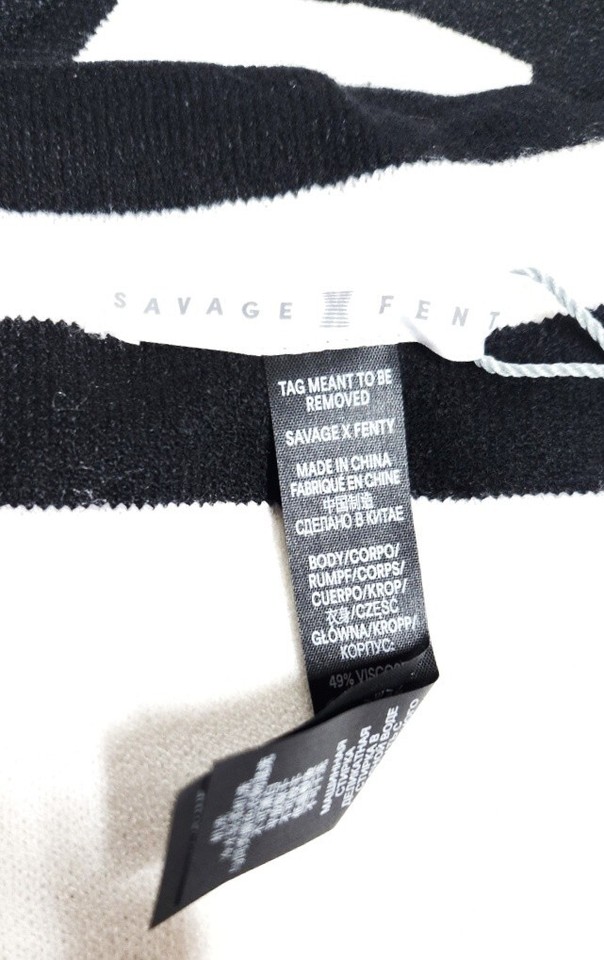 Savage Fenty Lit Leisure Logo Knit Scarf Black Caviar Extra Long One ...