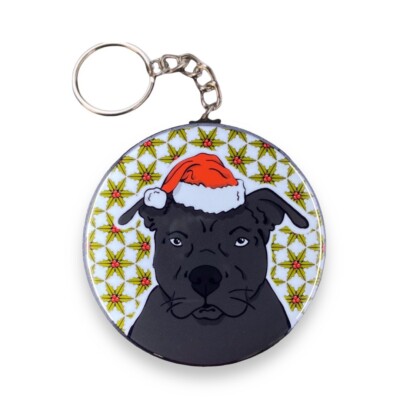 Black Pit Bull Christmas Keychain Handmade Dog Accessories Stocking ...