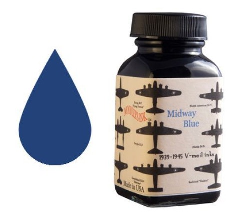 Noodler's Ink Fountain Pen Bottled Ink, 3oz, VMail Midway Blue-NEW ...