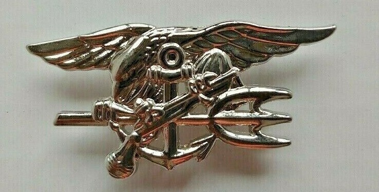 US Navy SEALS Special Warfare Silver Trident Insignia Badge Pin 2-3/4 ...