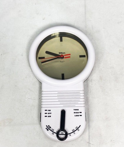 Vintage Wilson Sports Wall Clock Am/Fm Radio Retro White/Gold TESTED ...