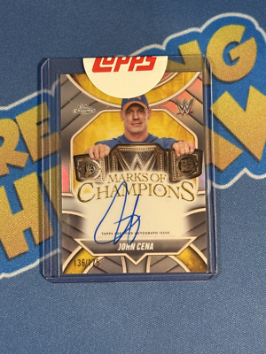 2025 Topps Chrome WWE JOHN CENA Marks of Champions Refractor On Card ...