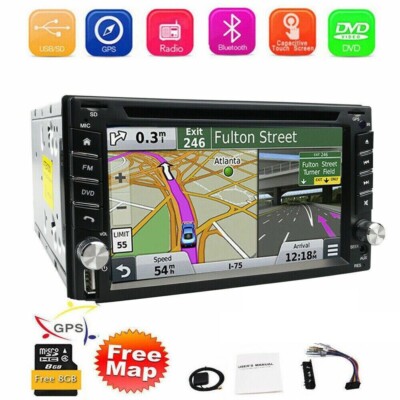 Double 2Din Car Stereo GPS Navigation BT Radio Touch Screen CD DVD ...