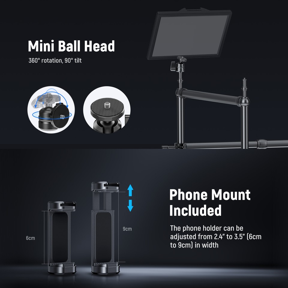 NEEWER Overhead Camera Mount Rig Multi Device Mount Platform for Live ...
