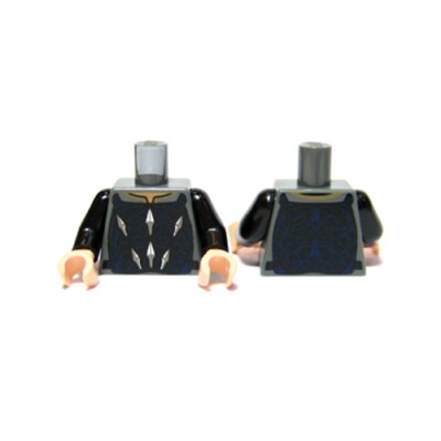LEGO - Minifig, Torso Armor Vest with Silver and Dark Blue Pattern ...