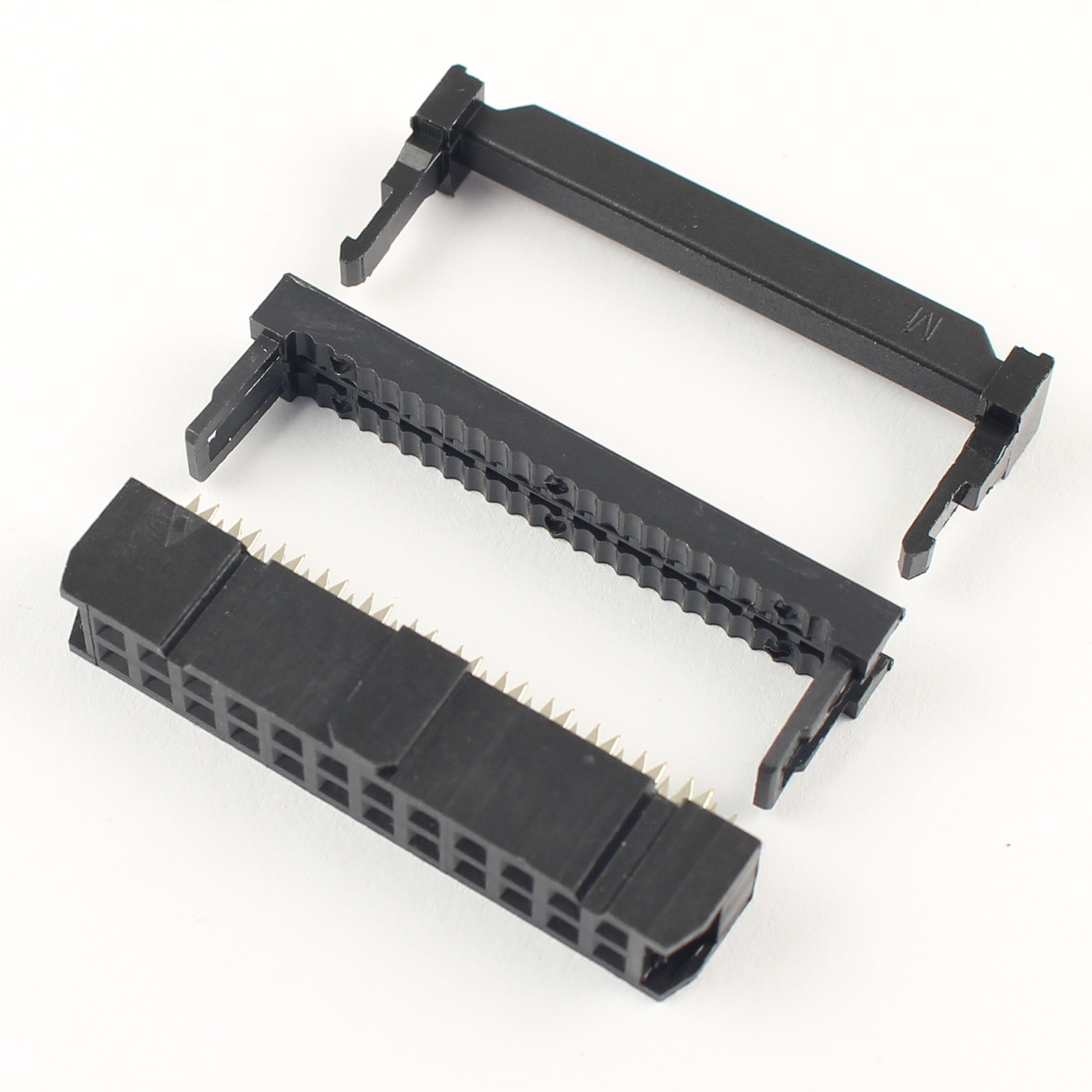 200Pcs Black 2.54mm Pitch 2x12 Pin 24 Pin IDC FC Female Header Cable ...