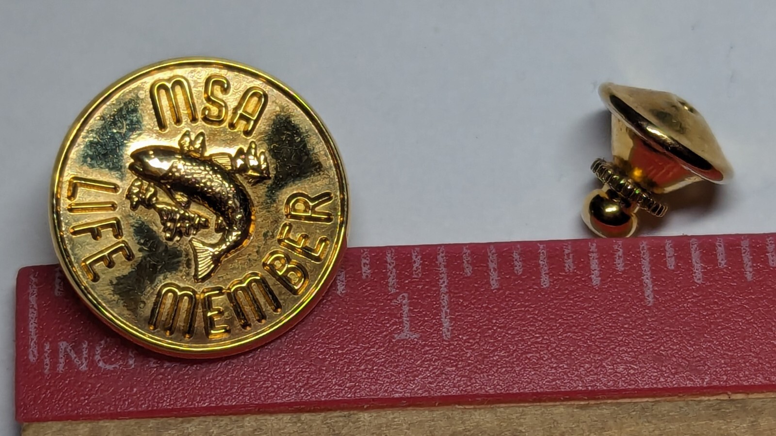 VINTAGE 10K YELLOW GOLD MSA LIFE MEMBER PIN MIRAMICHI SALMON ...