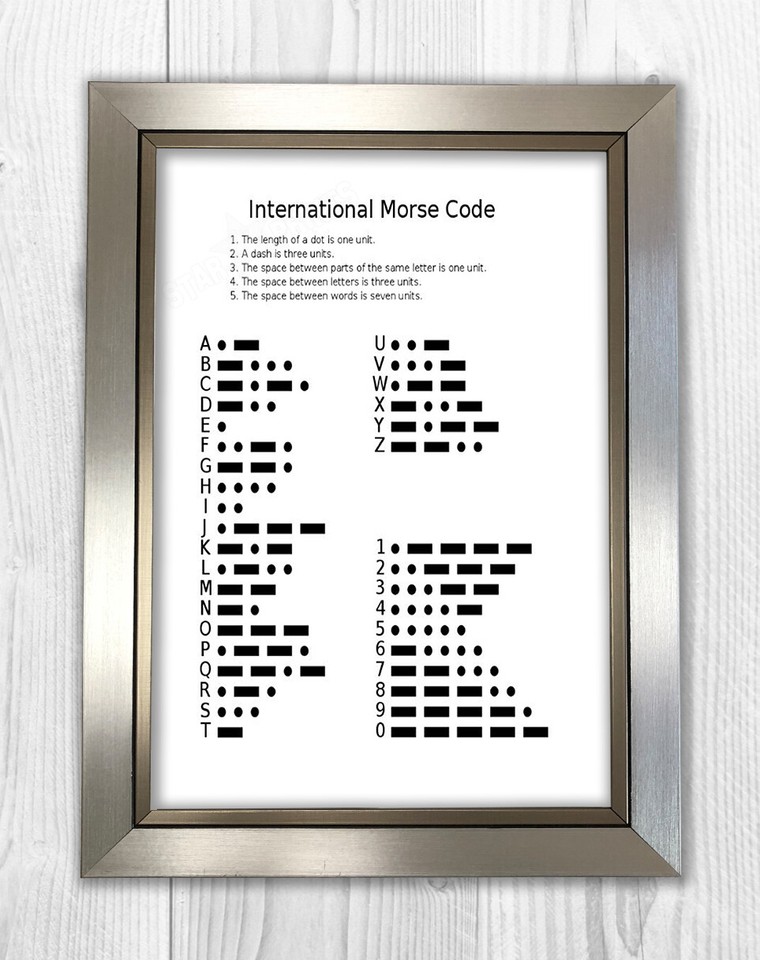 International Morse code A4 signed photograph poster Choice of frame ...