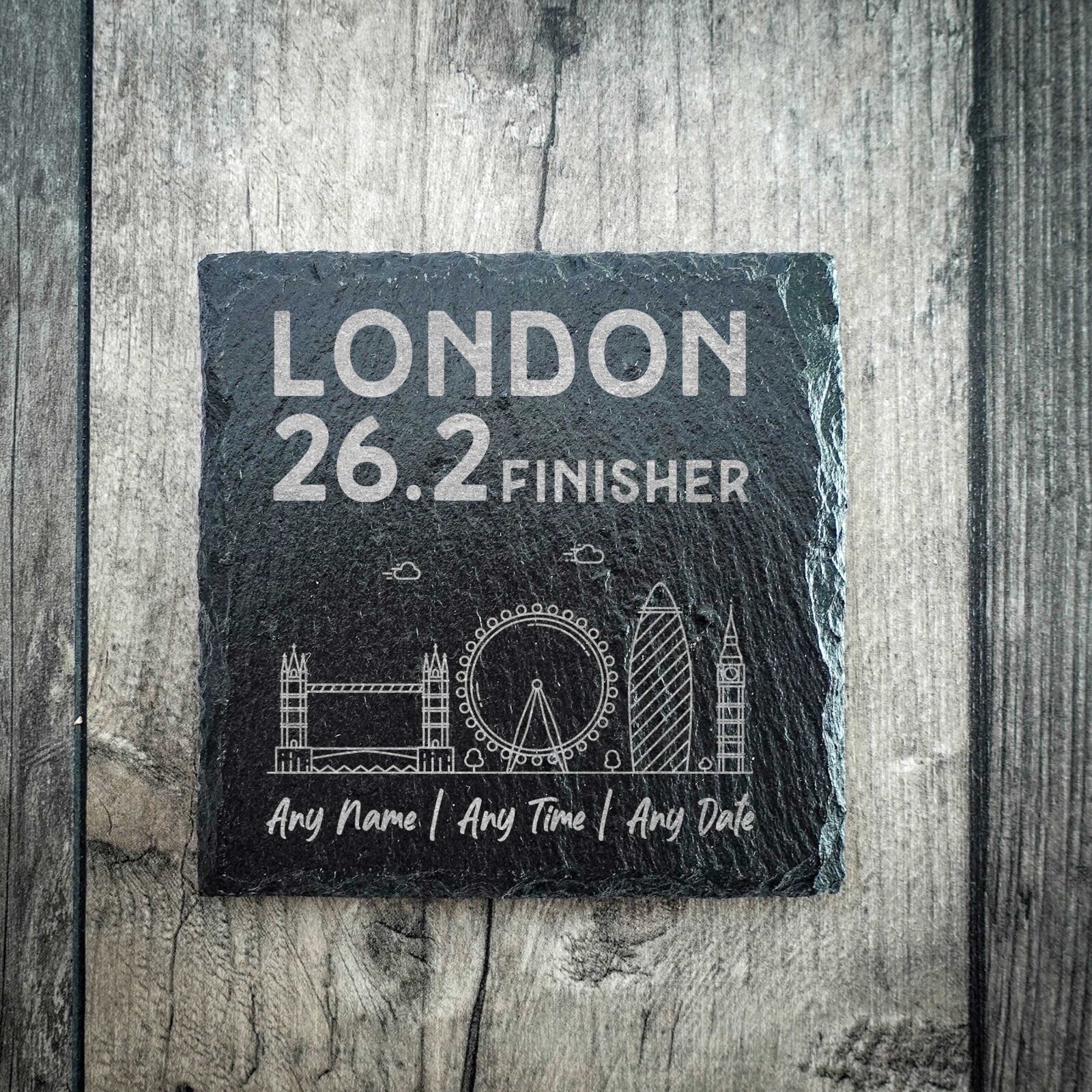 London 26.2 Finisher Marathon Personalised Slate Coaster - 2024 ...