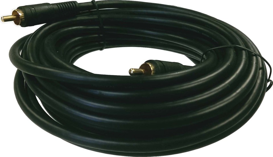 Cable Coax Coaxial RCA 1:1 Audio Composite Video 25FT PV-25 SKU 183325 ...