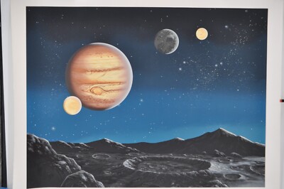 "JUPITER AT DAWN" Space Scape Print by Mark Rickerson Vintage 26x35 | eBay