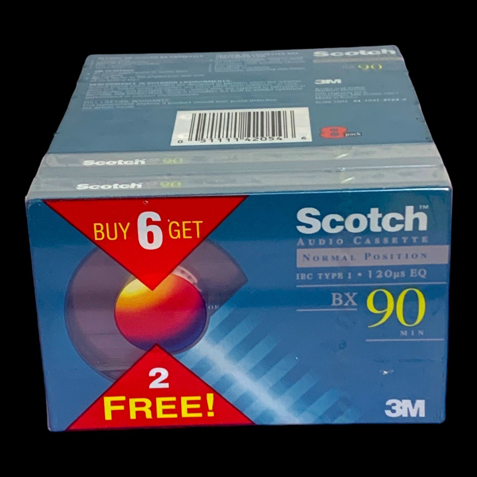 Scotch BX90 Audio Cassette 90 Minutes 8 Pack Blank Tapes 3M Sealed New ...