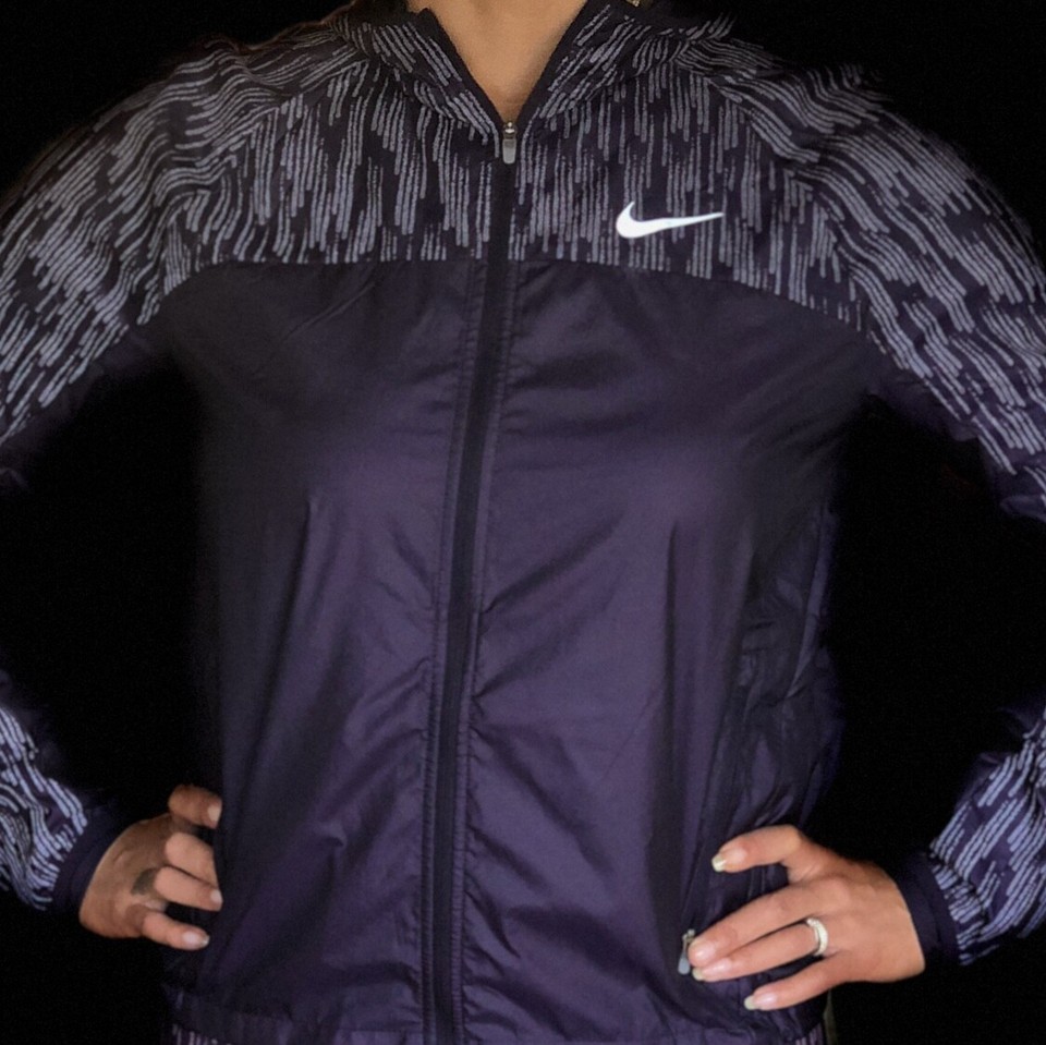 Nike Shield Flash Repel Racer Women's Reflective Print Running Jacket ...