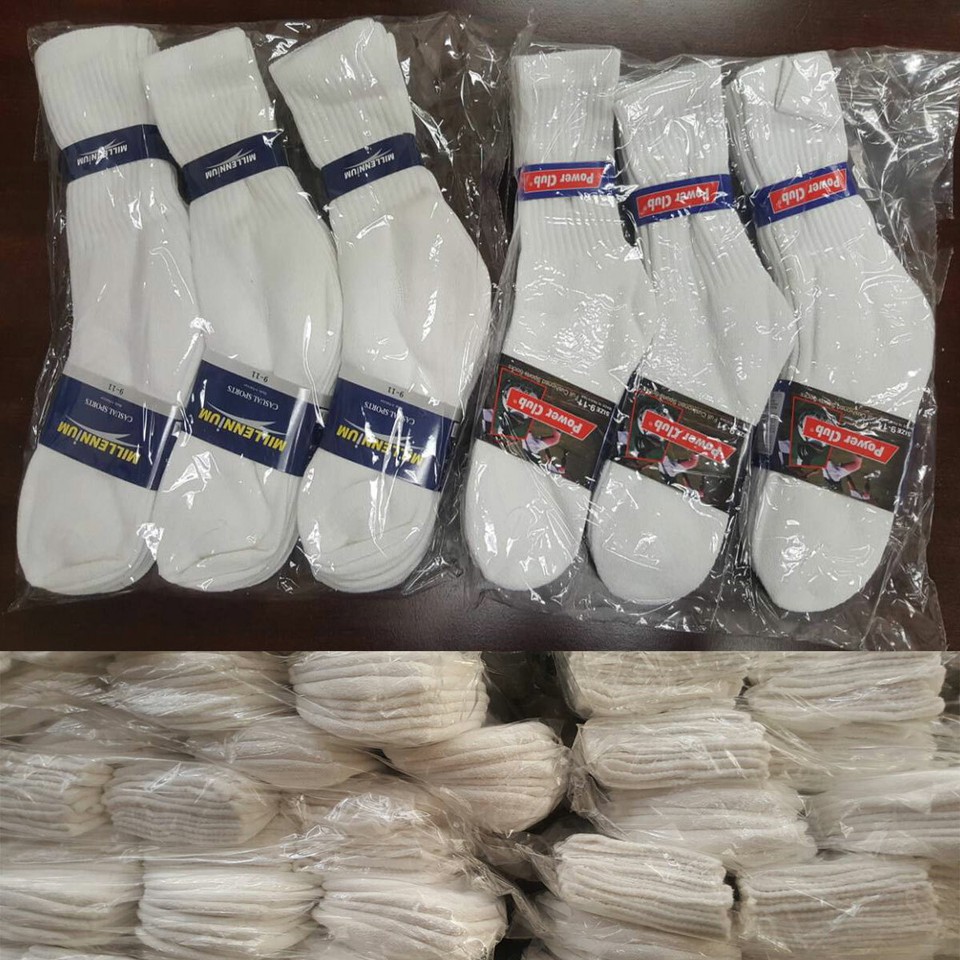 Wholesale Bulk Sports Cotton Unisex Crew Socks Men Woman 9-11 10-13 Lot ...