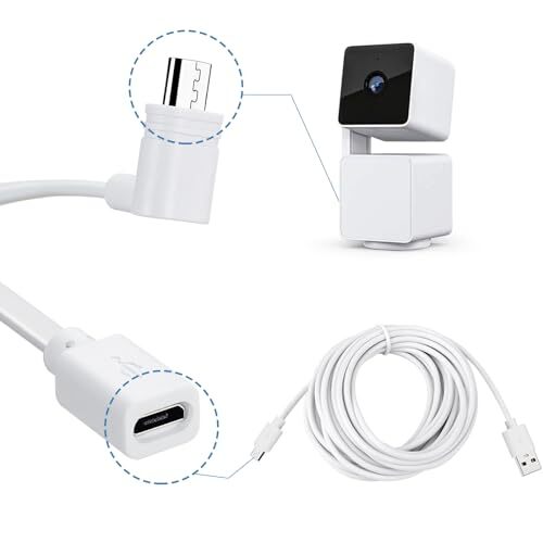 4-Pack Extension Cable for WYZE Cam Pan v3 Camera 90 Degree Micro USB ...