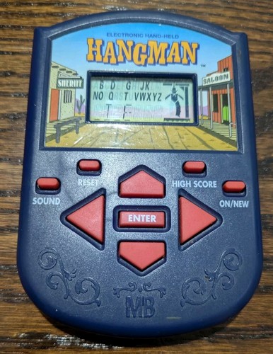 Vintage Electronic Handheld Hangman Word Game 1995 Milton Bradley ...