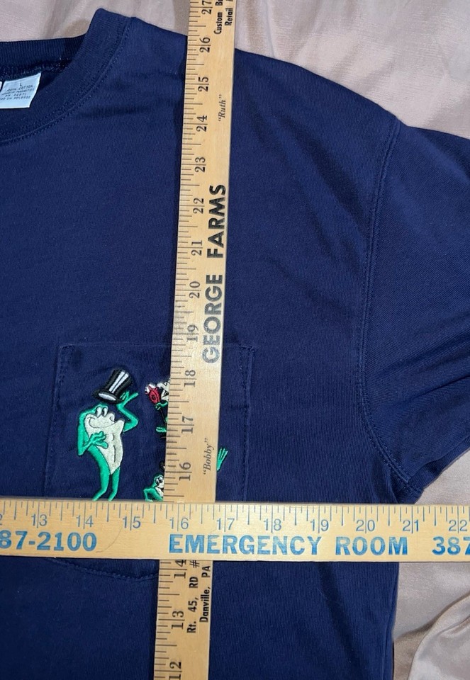 Michigan J Frog WB 1995 Blue Pocket Embroidered T Shirt Acme Clothing ...