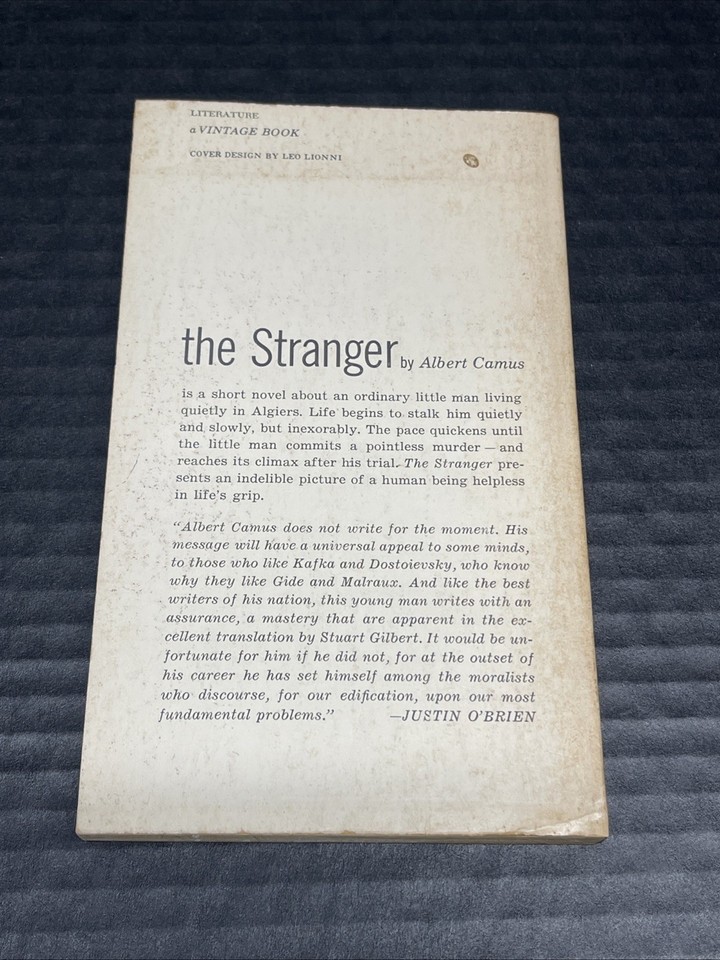 The Stranger by Albert Camus - 1946 Edition, PB - Vintage Fiction V-2 ...