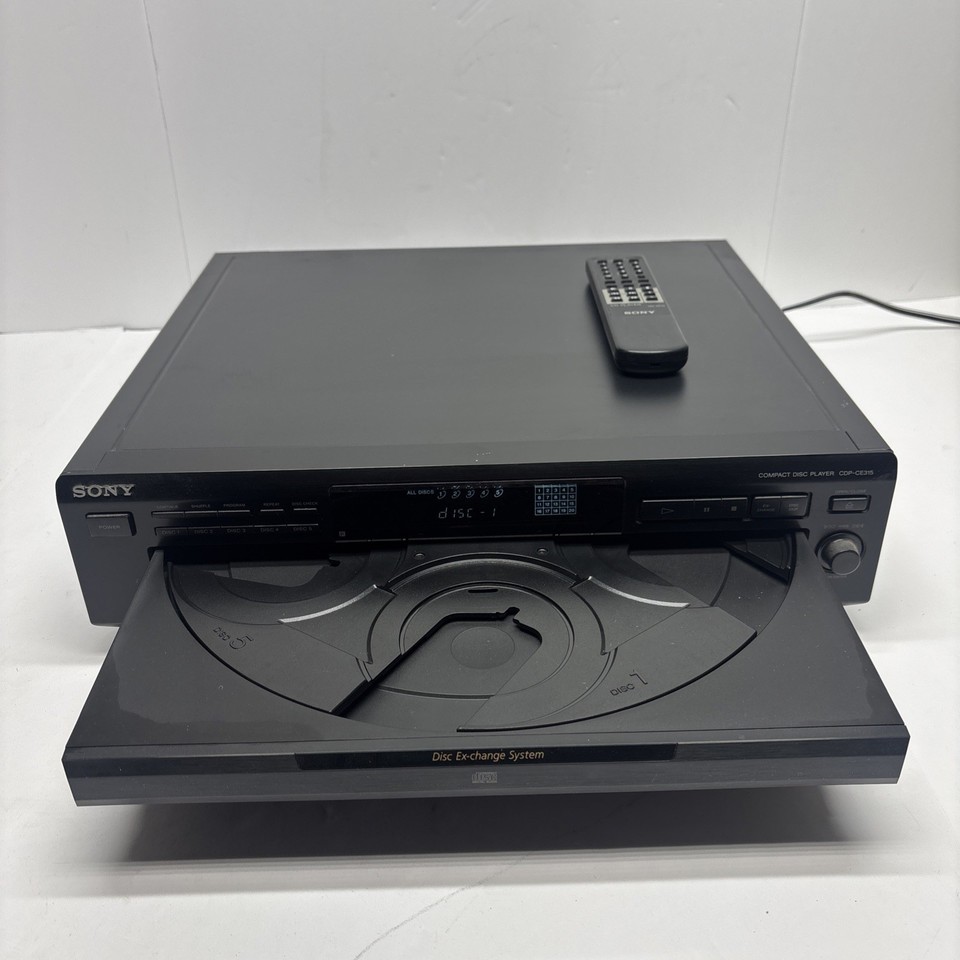 Sony CDP-CE315 CD Player, 5-Disc Exchange Changer For Stereo W/ Remote ...