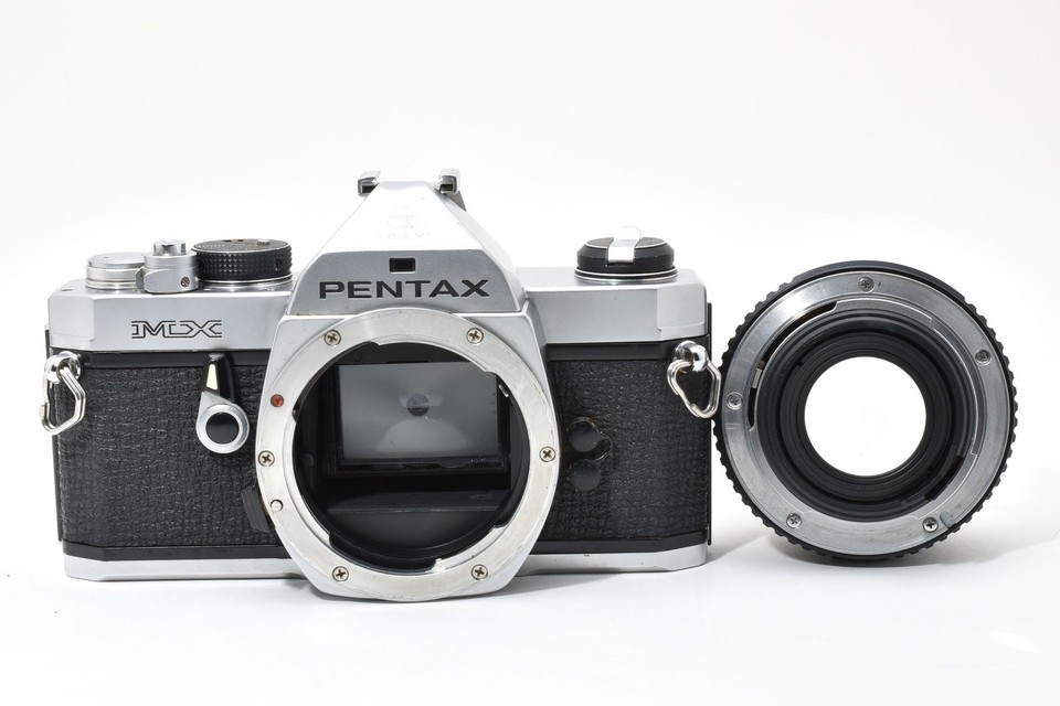 [N.Mint]PENTAX MX SLR 35mm Film Camera Silver+SMC PENTAX-M 50mm f1.7 ...