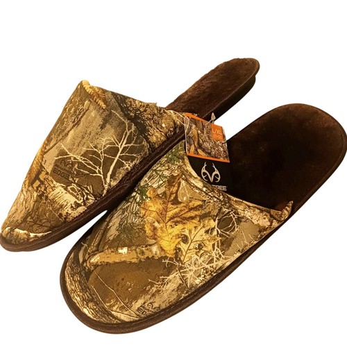 Realtree Camo Slip-On Scuff Slippers Men's Size XL 11-12 Padded Half ...