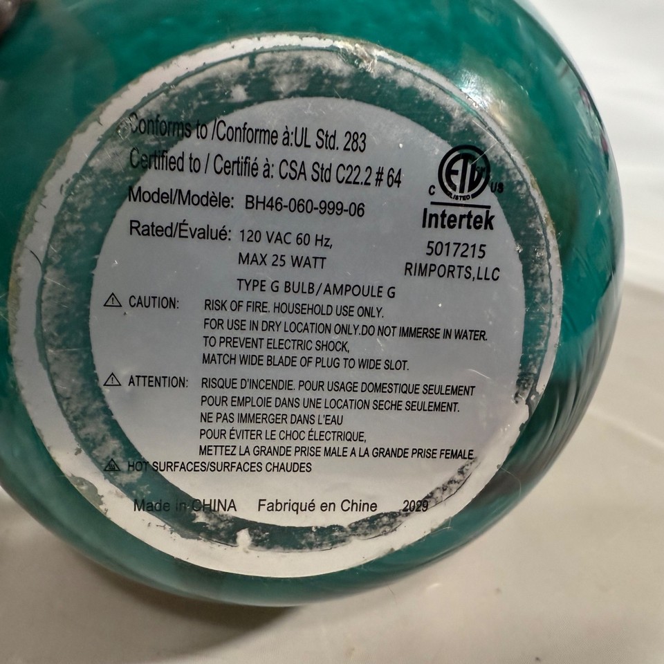 Intertek Electric Accent Lamp Art Glass Turquoise Brown Swirl Desk ...