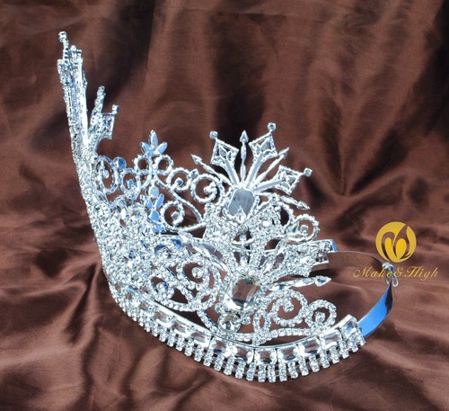 Luxurious Miss Pageant 7" Tiara Crown Austrian Rhinestone Wedding Party ...