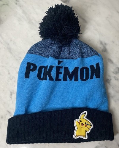 NEW Pokemon Pikachu Blue Tossle Cap Hat With Pom Pom Youth Size | eBay