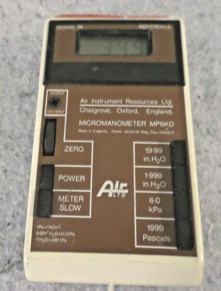 AIR INSTRUMENT RESOURCES LTD MICROMANOMETER MP6KD tested and working ...
