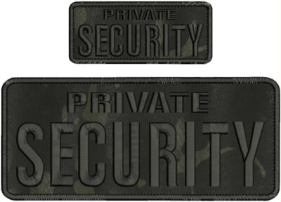 Private Security Embroidery Patch 4x10 And 2x5 VELCR@ On Back Blk On B ...