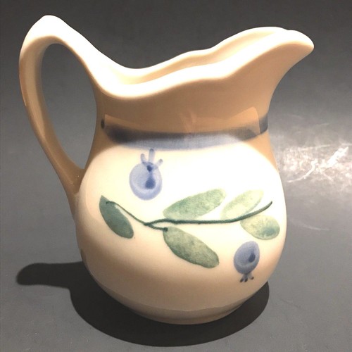 Hartstone Stoneware Pitcher Creamer Blueberry Pattern Pottery Vintage ...