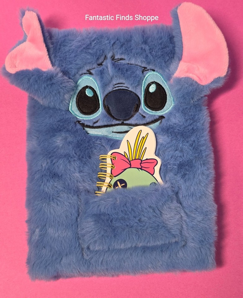 Disney Stitch BFF Fuzzy Furry Notebook Journal 2 Pack NEW UNUSED Scrump ...