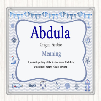 Abdula Name Meaning Drinks Mat Coaster Nautical | eBay UK
