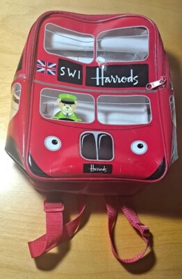 Harrods UK London Red Bus Clear PVC Backpack | eBay