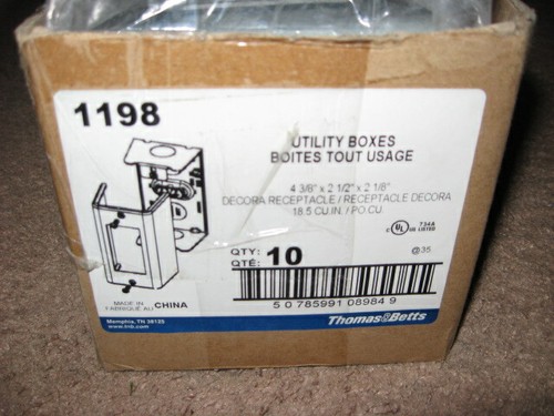 " Lot of 10 " New Thomas & Betts Metal Utility Boxes with Decora Covers ...