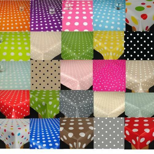 Spotted Polka Dot Spots Spotty Dotty Wipe Clean PVC Vinyl Oilcloth ...