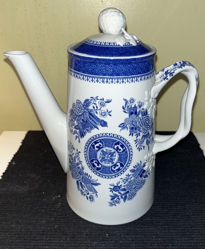 Copeland Spode Fitzhugh Blue Coffee Pot England Fine Stone 9” Tall | eBay