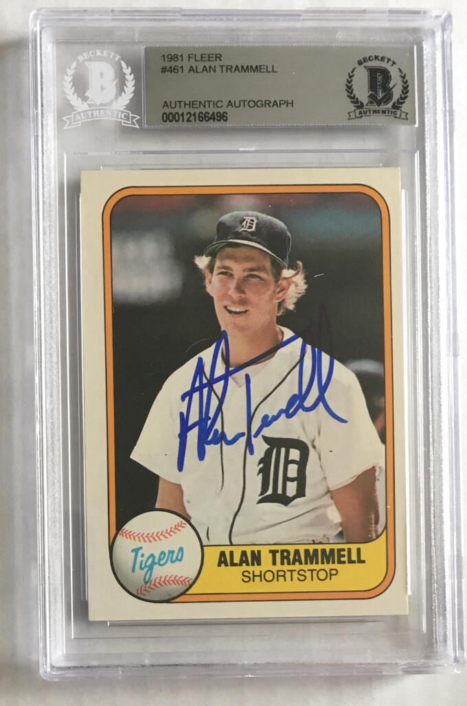 ALAN TRAMMELL SIGNED 1981 FLEER #461 AUTO BECKETT AUTHENTIC HOF ...