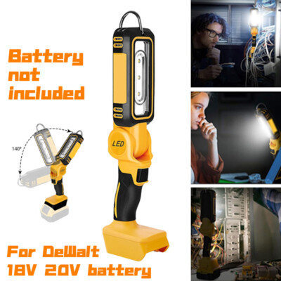 140° Rotating Handheld Torch Cordless LED Work Light for Dewalt 18V 20V ...