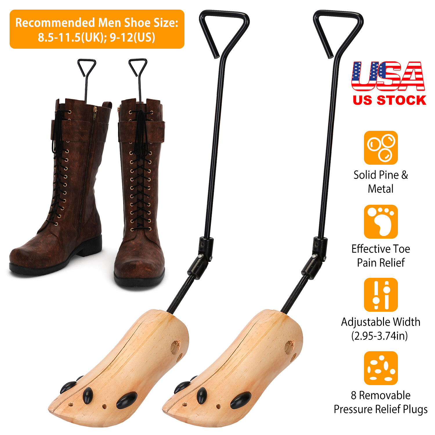 Pair Boot Stretcher Shoe Shaper Wooden Western Cowboy Boot Tree ...