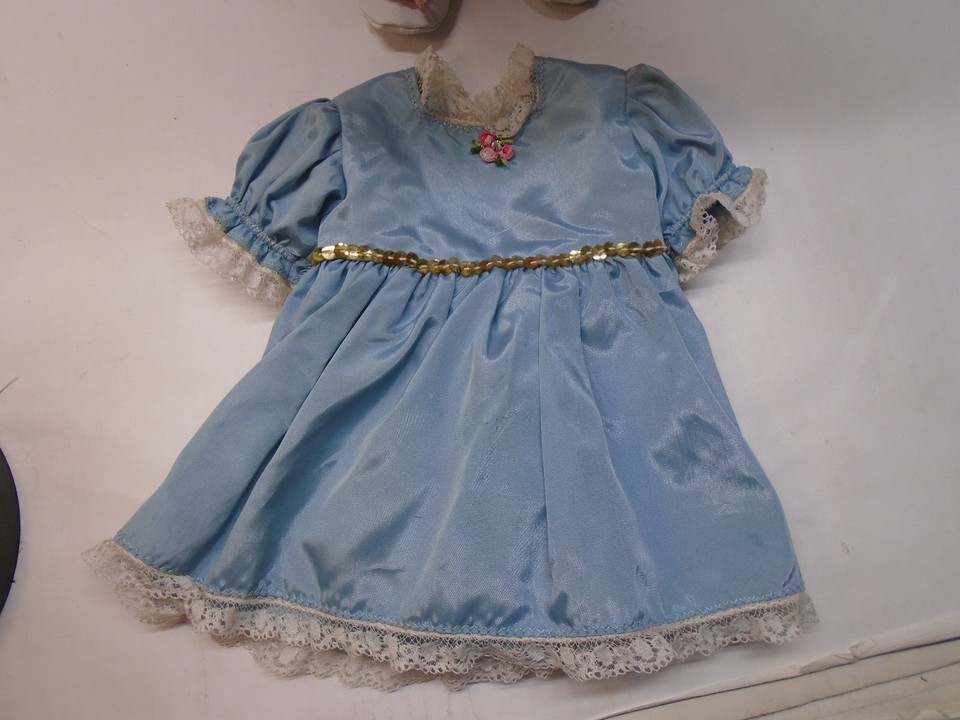Vintage Chatty Cathy Doll Hard Face Mute Blue Dress & Lace Apron ...