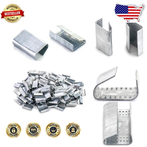 500 Pcs Heavy-Duty Metal Clips for 1/2" Strap Securing and Packaging ...