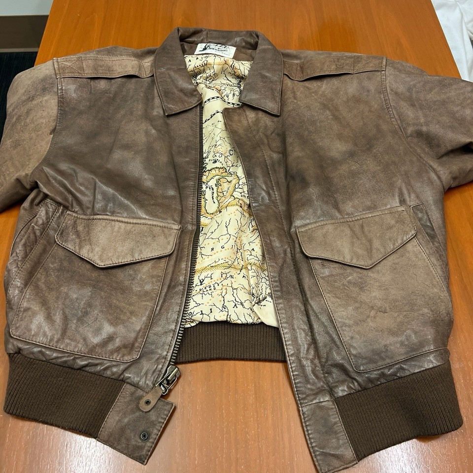 Vintage G-III Leather Bomber Jacket Mens Sz M Brown Flight Aviator ...