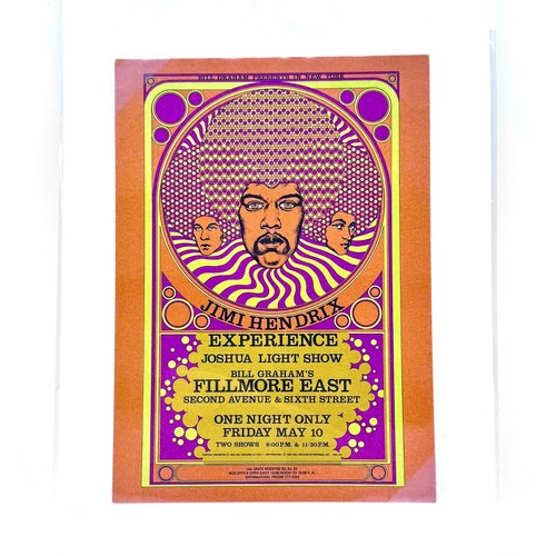 Jimi Hendrix Bill Graham Postcard Fillmore East Second Printing BG-7 ...