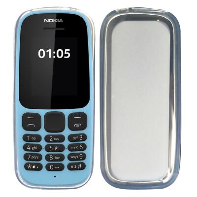 For Nokia 105 2017 TA-1010 New Genuine Black Clear Gel Rubber Phone ...