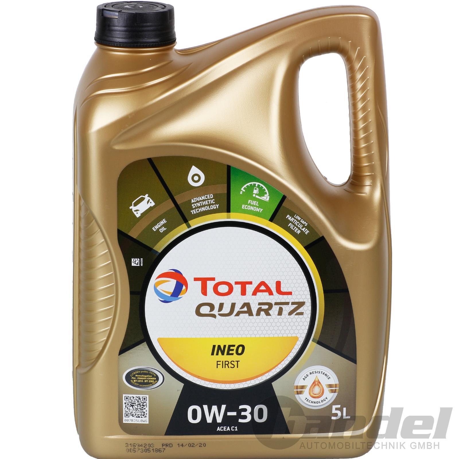 5L TOTAL QUARTZ INEO FIRST 0W30 passend für ACEA C2 PSA B71 2312 B71 ...