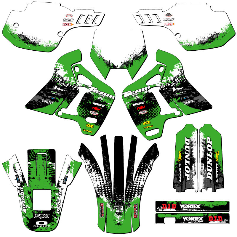1991-1994 KAWASAKI KDX 200 KDX200 GRAPHICS KIT DECALS STICKERS DECO ...