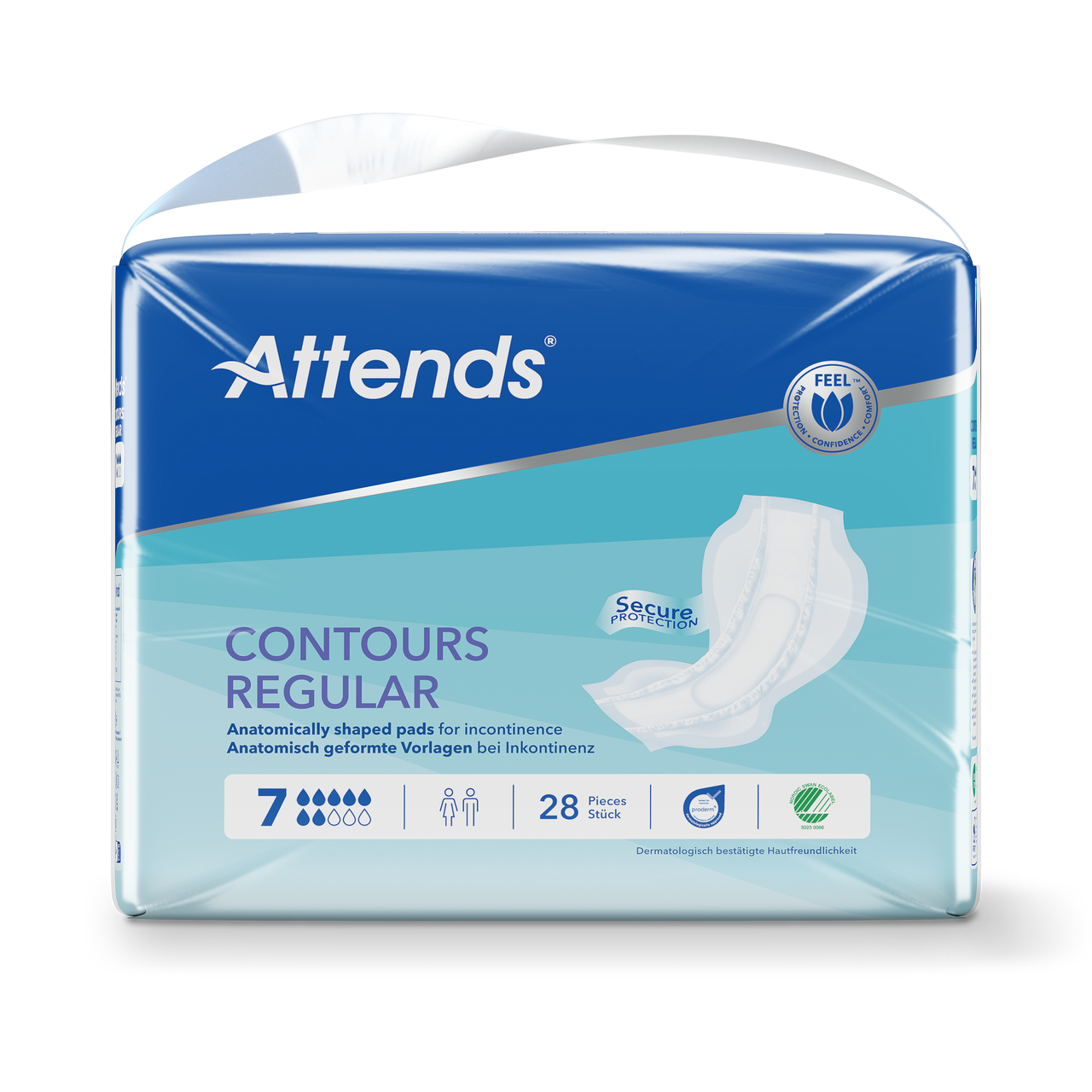 Attends Contours 7 Pads 4 Packs of 28 Incontinence Aid Pad (1799ml ...